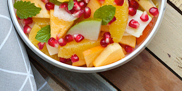 Fruitsalade in een herfstjasje • Cookameal