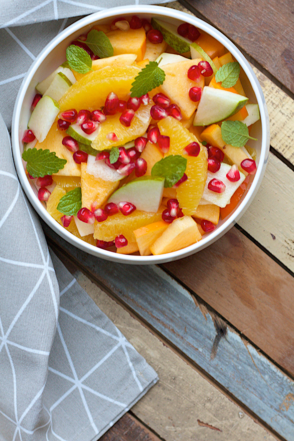 Fruitsalade in een herfstjasje • Cookameal